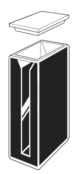 20mm Black Semi-Micro Quartz cell with PTFE lid, single cell ...