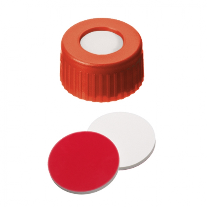 1.5mL screw cap, red cap, silicone/PTFE septum,100 pcs | Analytical ...