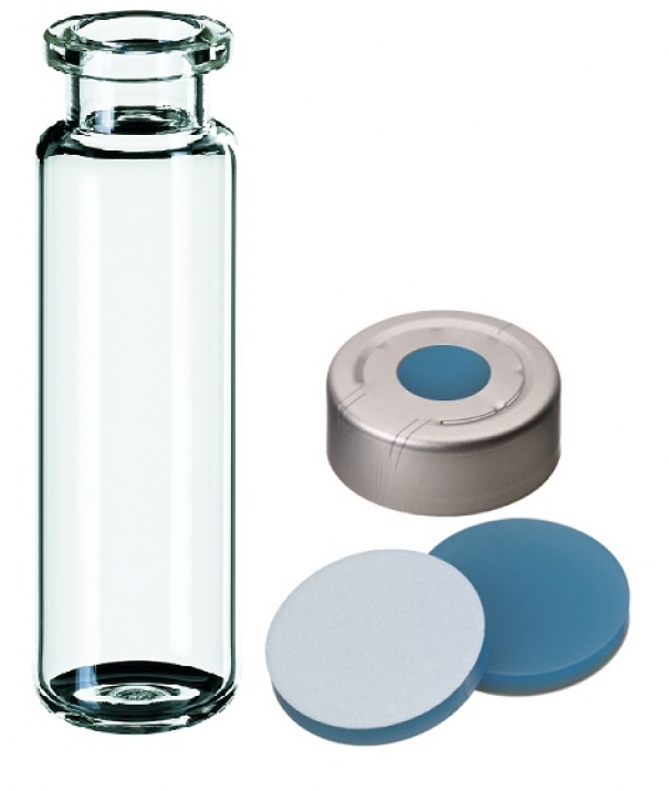 20mL HS-20 pressure release crimp clear vial kit, 100/pack | Analytical ...